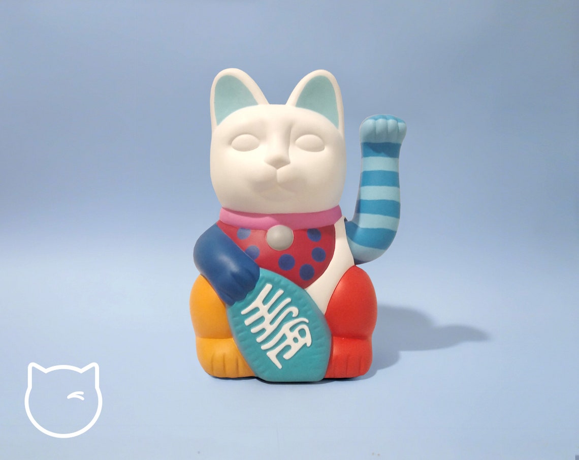 Hand Painted Lucky Cat to Your Specification 7 Inches - Etsy