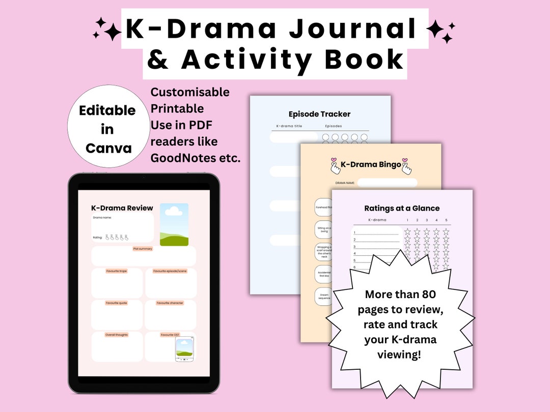 Kdrama Journal and Activity Book, Kdrama Lover Fan Gift, Goodnotes ...