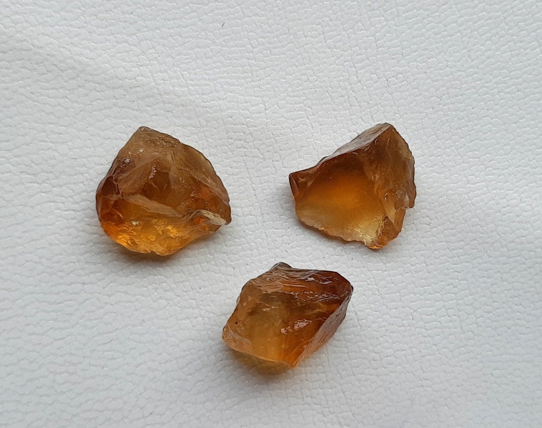 3 stuks veel natuurlijke ruwe citrienkristalsteen, 24 CRT's, ruwe ruwe ...