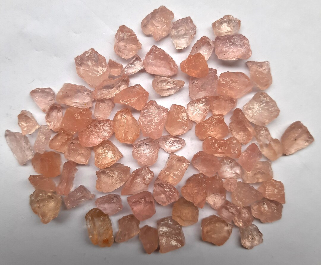10 Pieces Natural Morganite Rough Stone Crystal MORGANITE - Etsy
