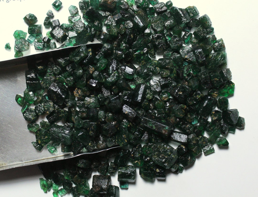 Genuine Raw Emerald Rough Stone, Natural Zambia Emerald Crystal 3-7mm ...