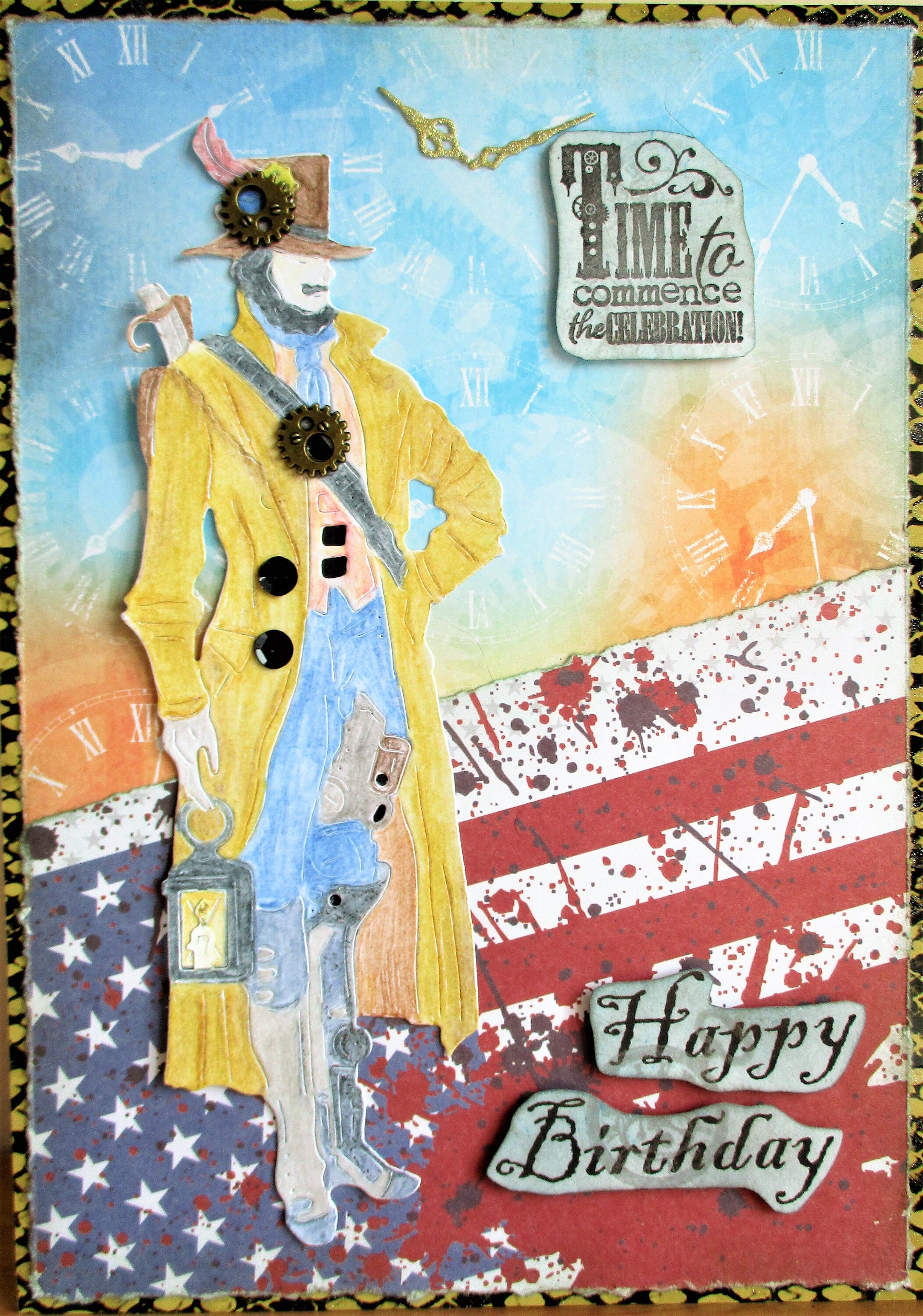 Steampunk Time Traveller Man Birthday Card - Etsy