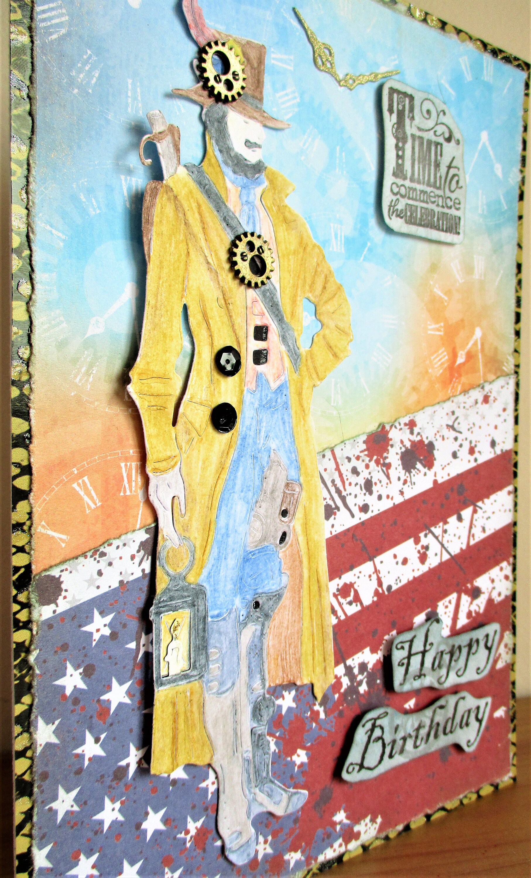 Steampunk Time Traveller Man Birthday Card - Etsy