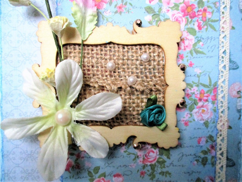 Vintage Flowers Style Birthday Card With Wooden Frame - Etsy