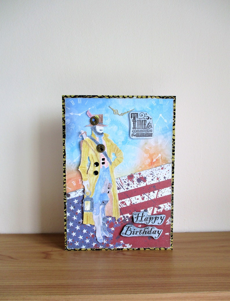Steampunk Time Traveller Man Birthday Card - Etsy