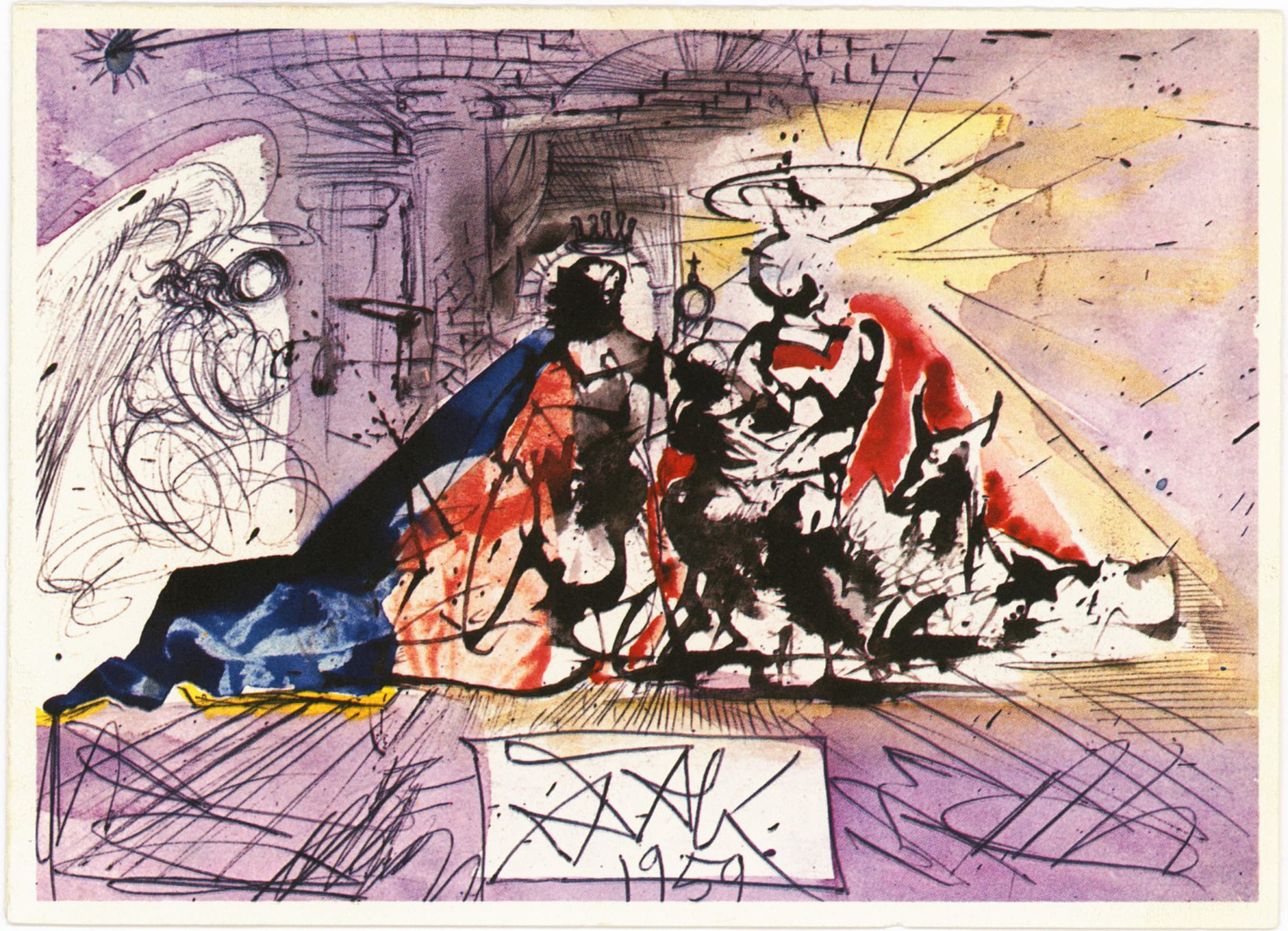 Print, Printable Salvador Dali's 1959 "the Nativity" Christmas Card for ...