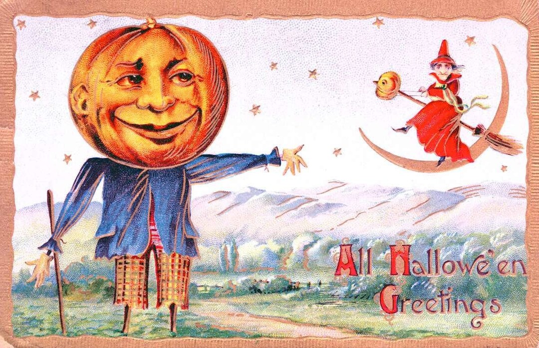 Printable Vintage German Halloween Card Circa 1910 - Etsy