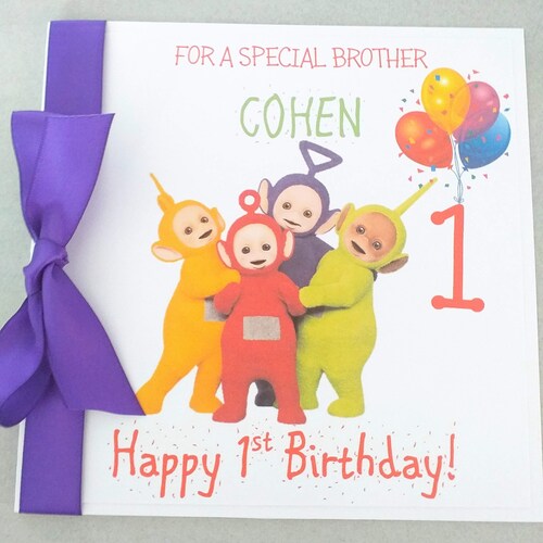 Teletubbies Birthday Card. Funny Cartoon 90s - Etsy Canada