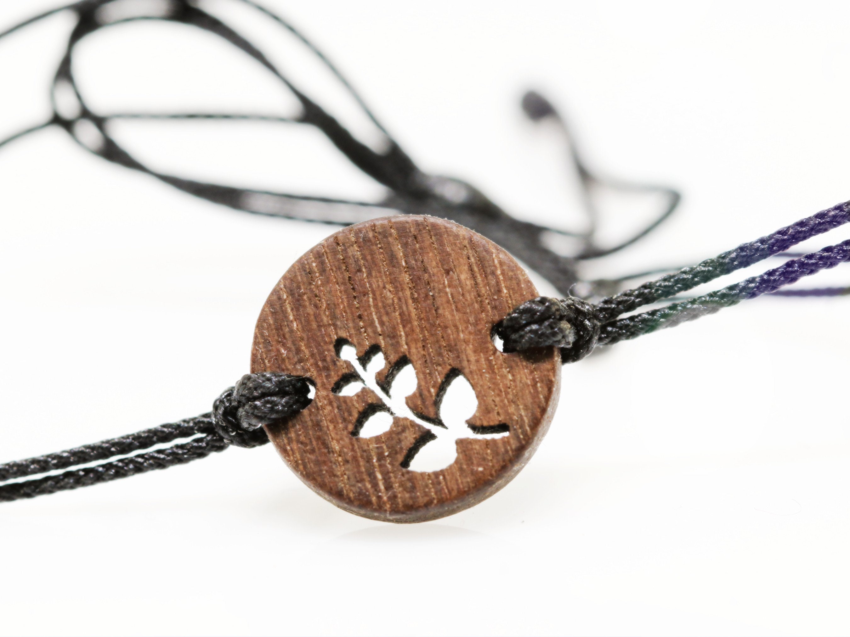 Tree Bracelet With Motivational Message/wooden Pendant/lucky Charm ...