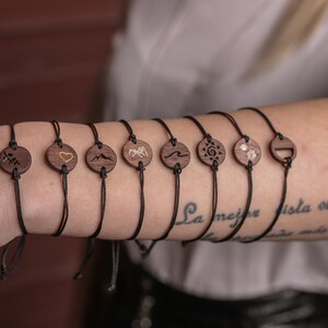 Wave Bracelet With Motivational Message/lucky Charm/wooden Pendant ...