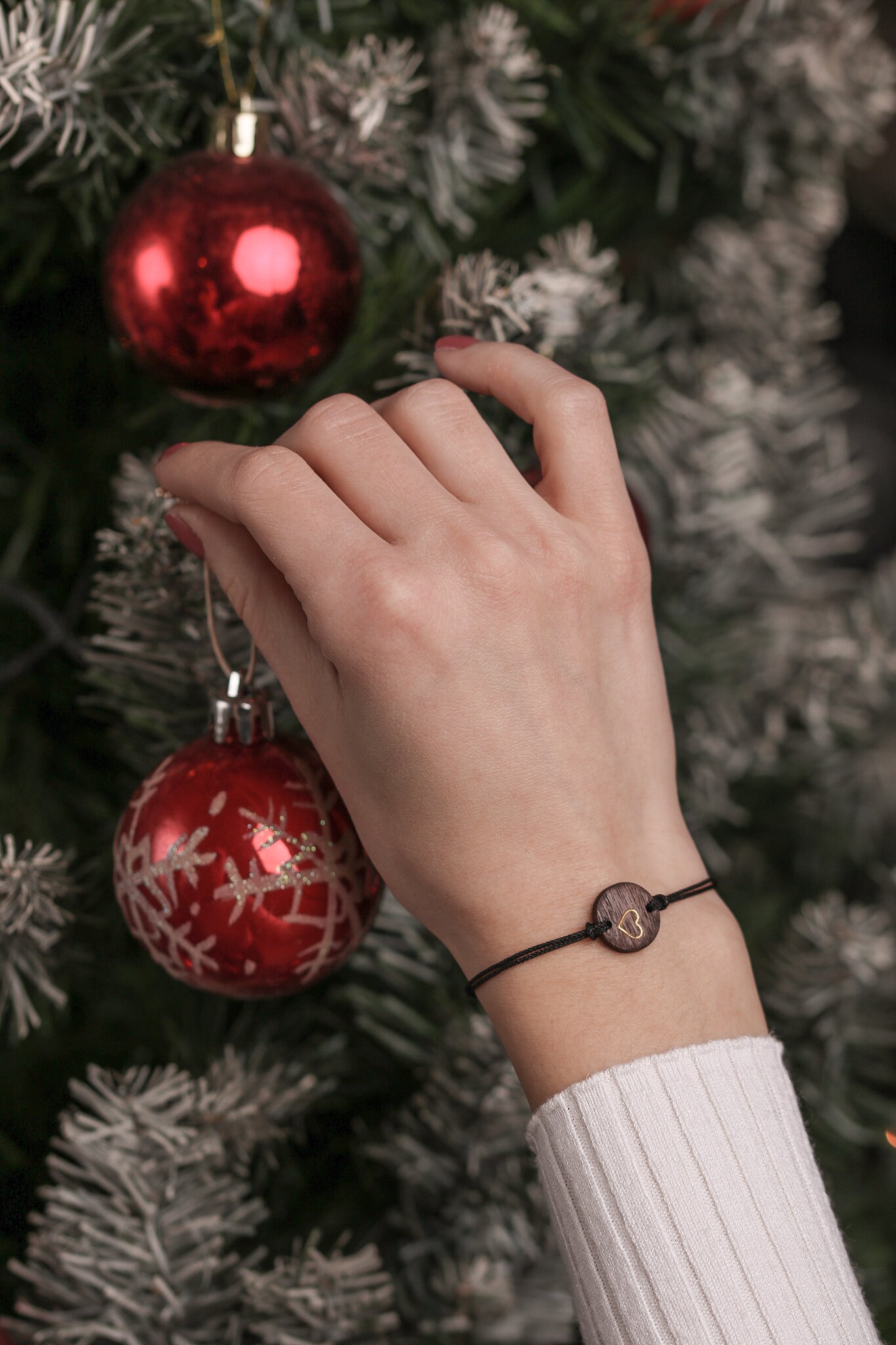 Heart Bracelet With Motivational Message/lucky Charm/wooden Pendant ...