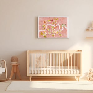 Illustrated Map of London Lunches, Fine Art Print, Travel Print, Food ...