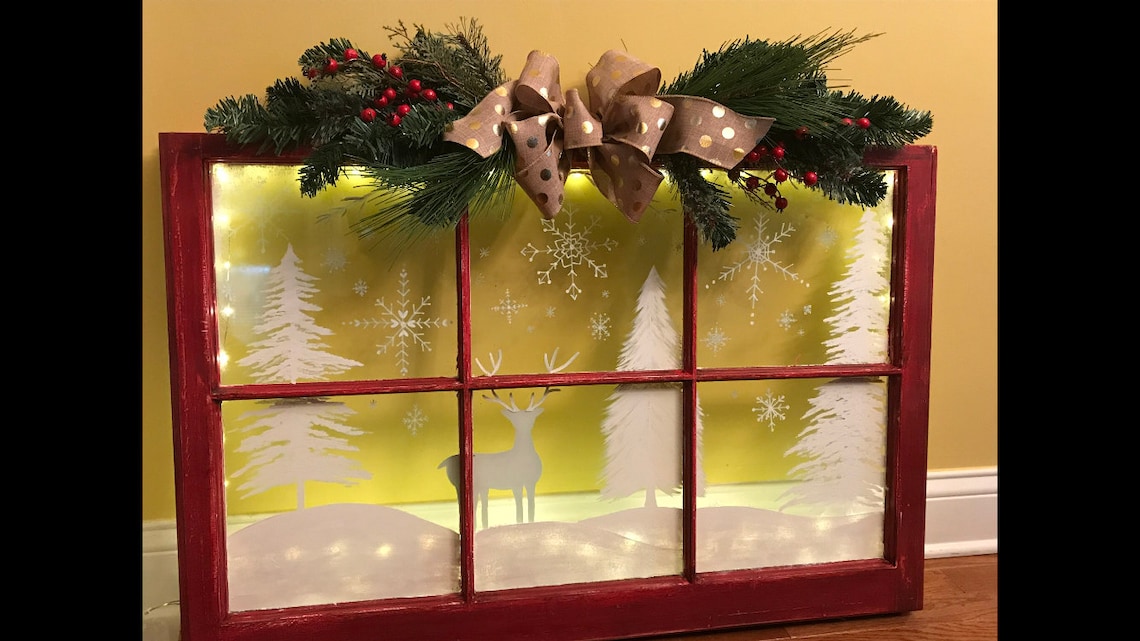 Hand Painted Christmas Window - Etsy