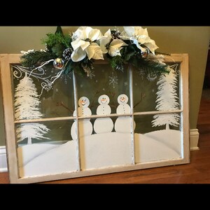 Hand Painted Snowman Window - Etsy
