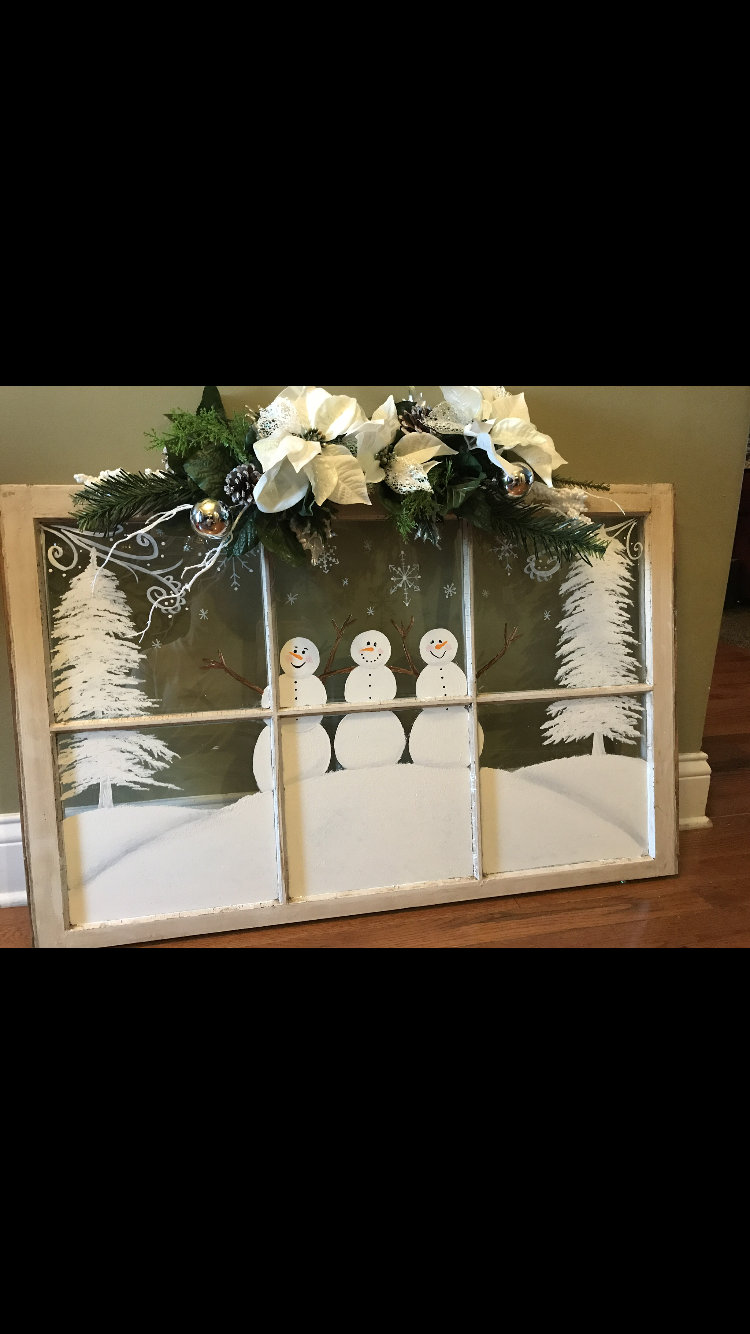 Hand Painted Snowman Window - Etsy