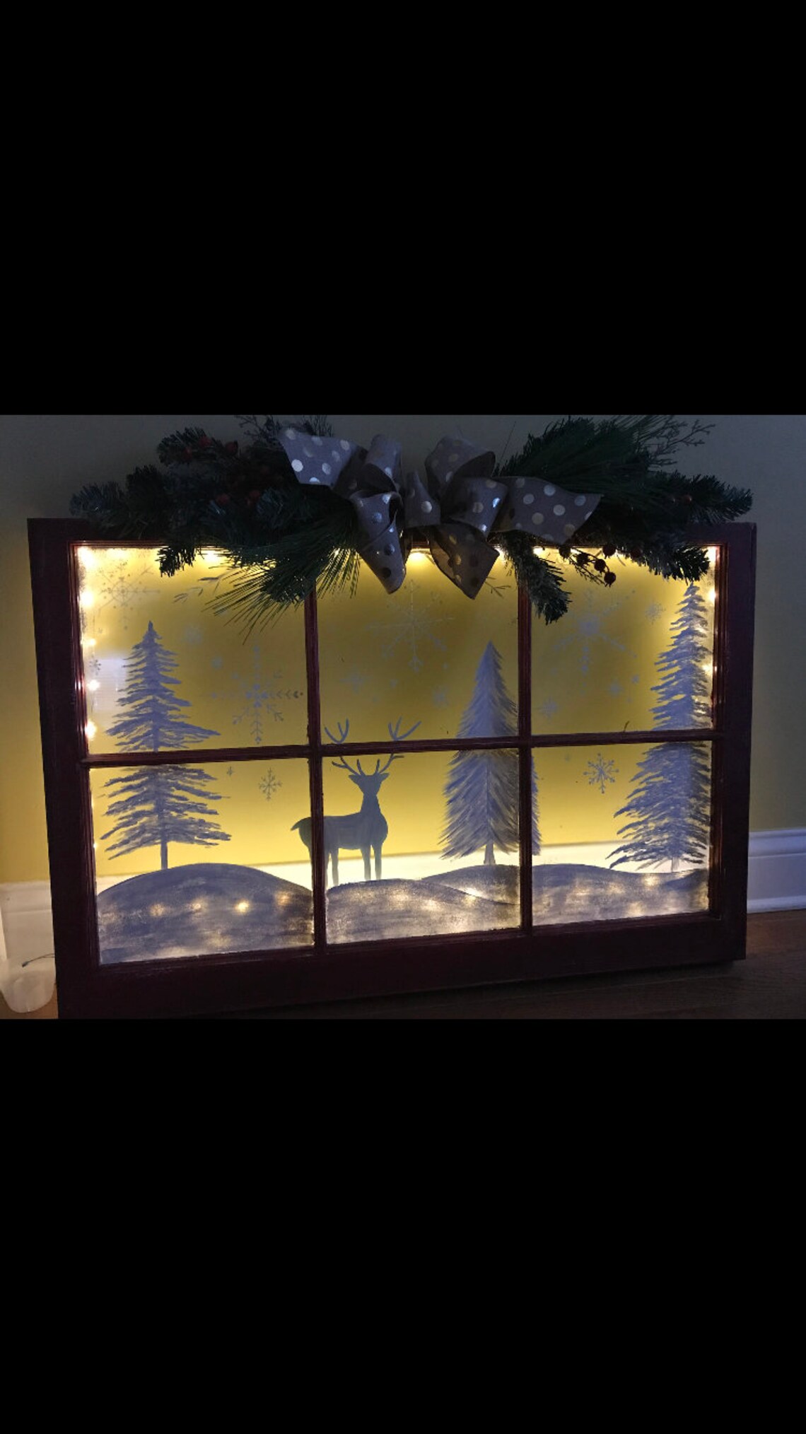 Hand Painted Christmas Window - Etsy