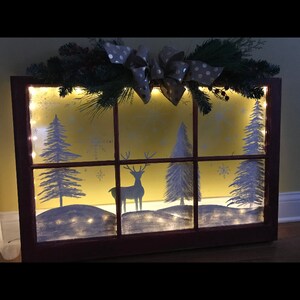 Hand Painted Christmas Window - Etsy