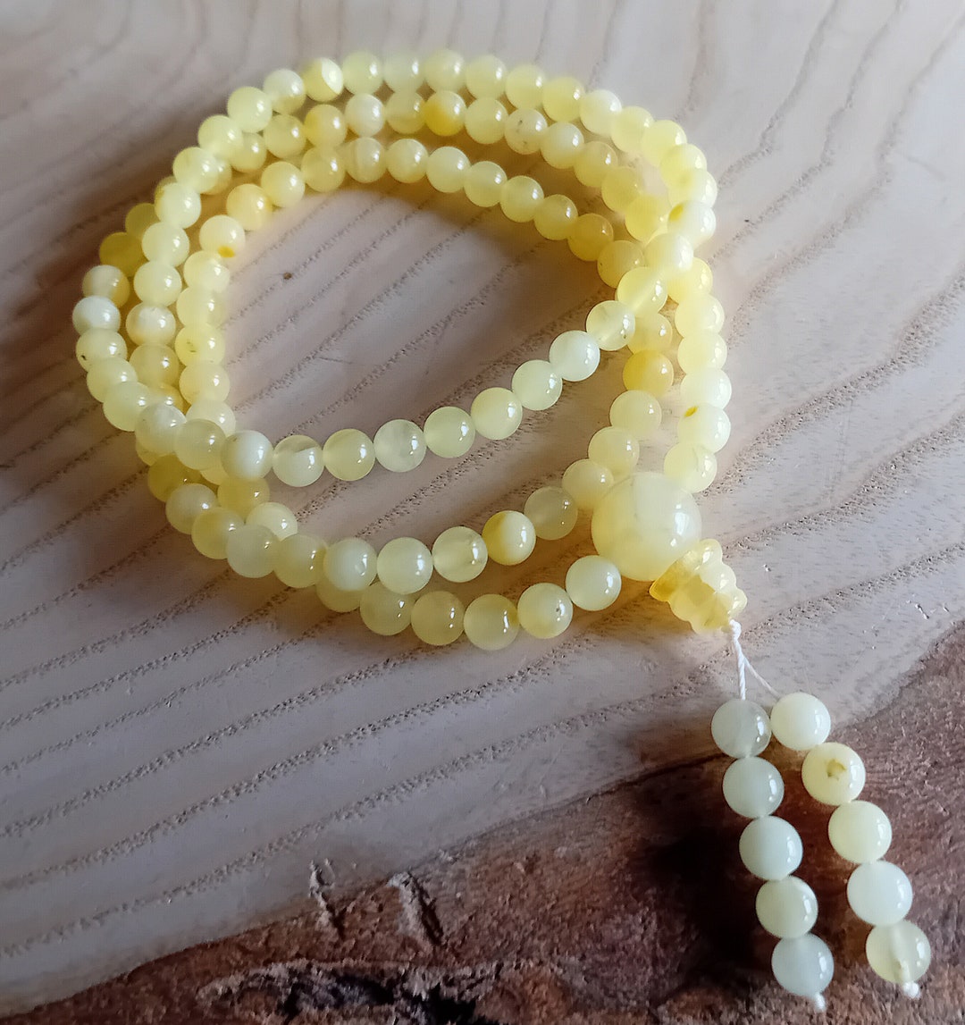 Amber Mala, Mala 108, Buddhist Mala,baltic Amber Mala, White Amber ...