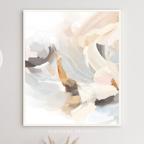 Neutral Tone Abstract Painting Printable Wall Art Mixed | Etsy UK