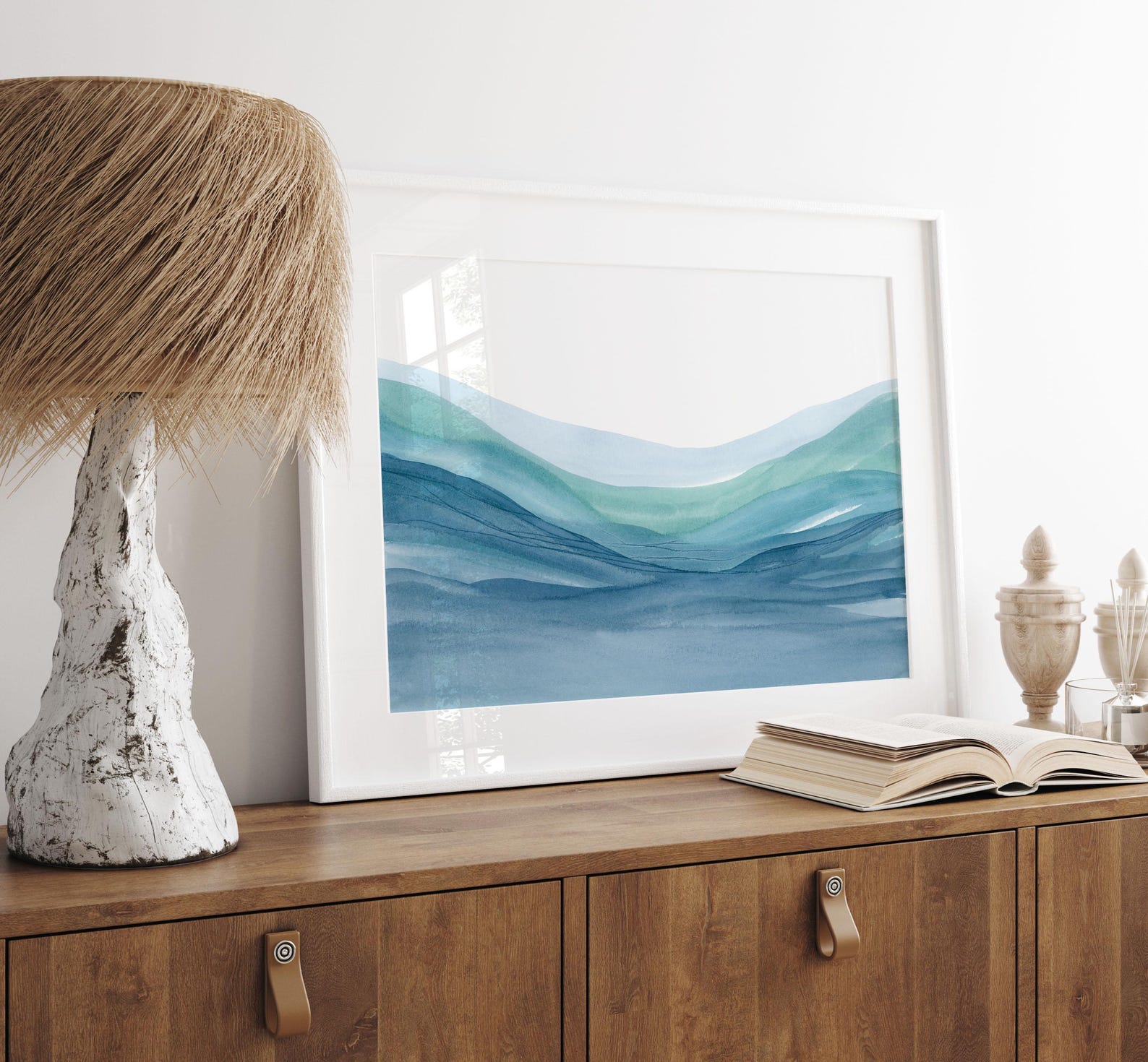 Calm Abstract Landscape Painting, Printable Watercolour Print, Minimal ...