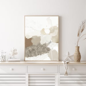 Neutral Tone Abstract Painting, Printable Wall Art, Mixed Media Art ...