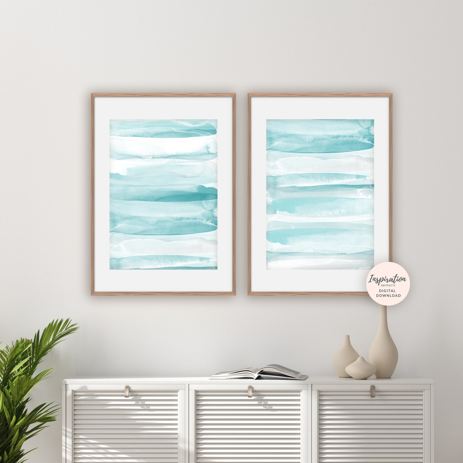 Aqua Wall Art Set of 2 Prints Calming Wall Art Beach House - Etsy UK