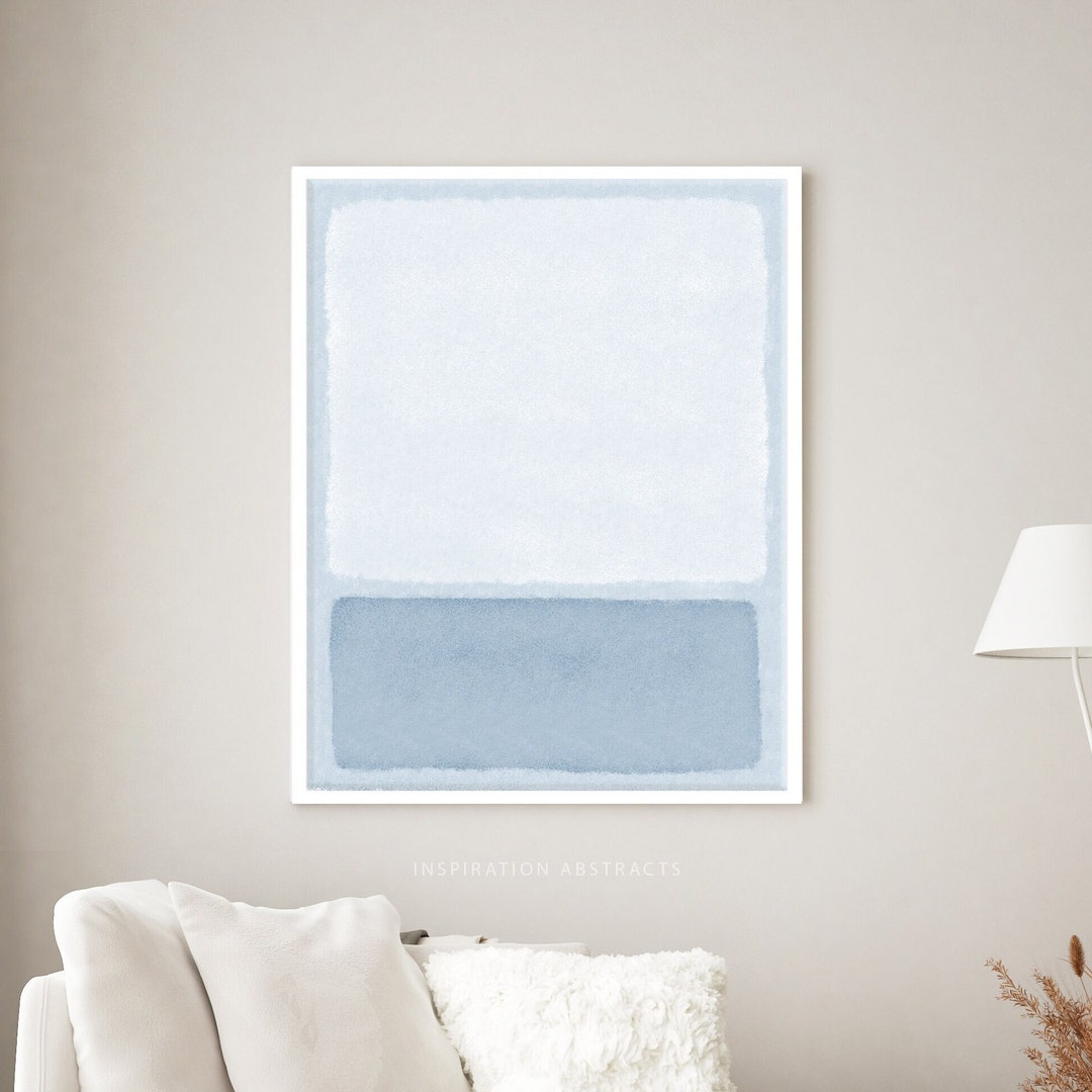 Calming Abstract Painting, Pale Blue Minimalist Art, Rothko-style ...
