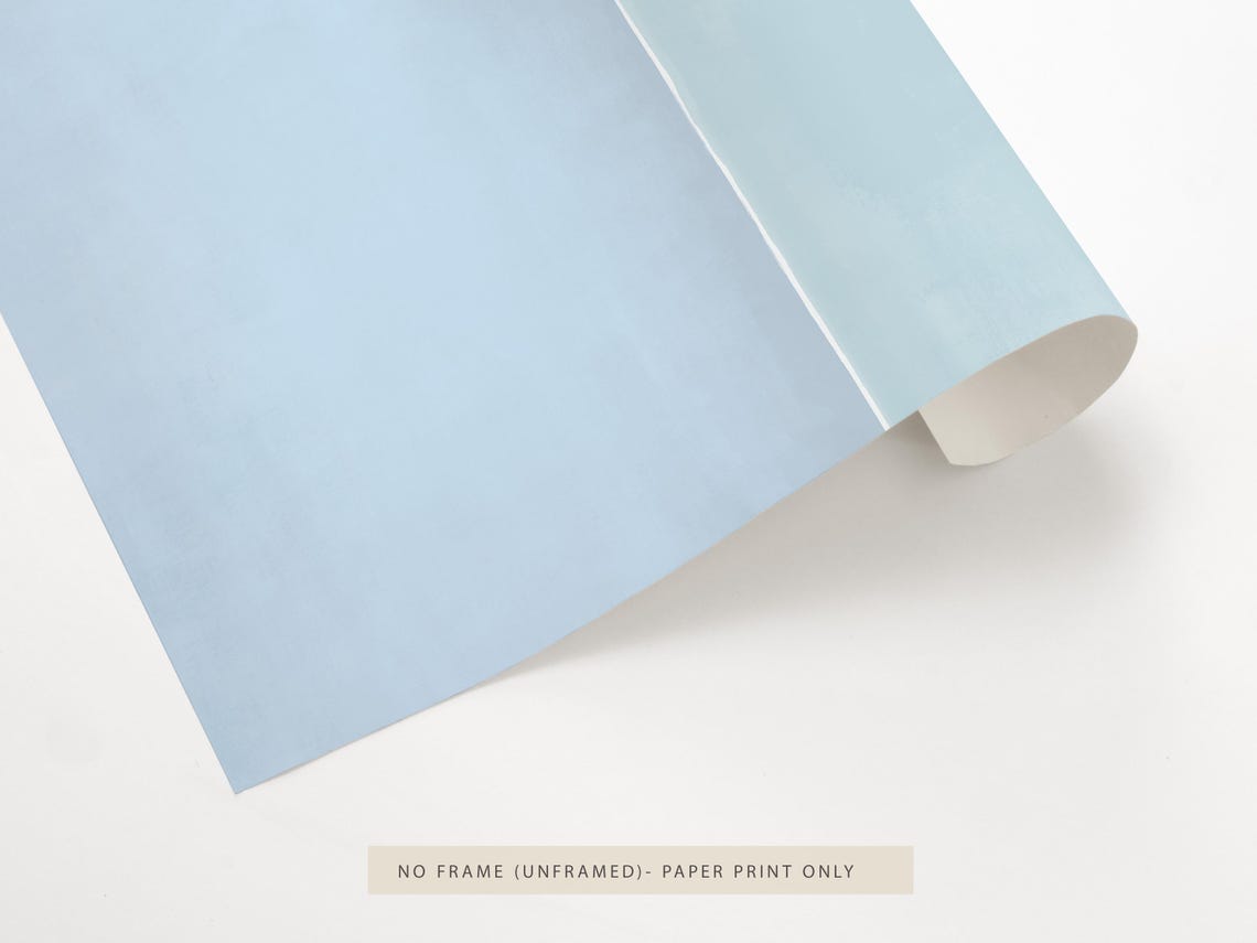 Calm Blue Abstract Painting, Light Blue Minimalist Art, Pale Blue ...