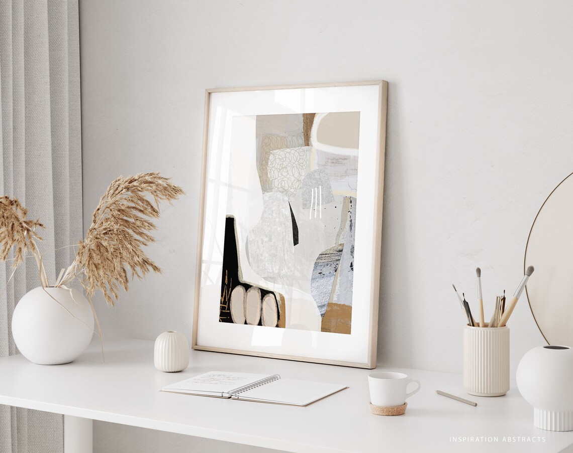 Modern Abstract Painting Collage Art Mixed Media Art Large | Etsy