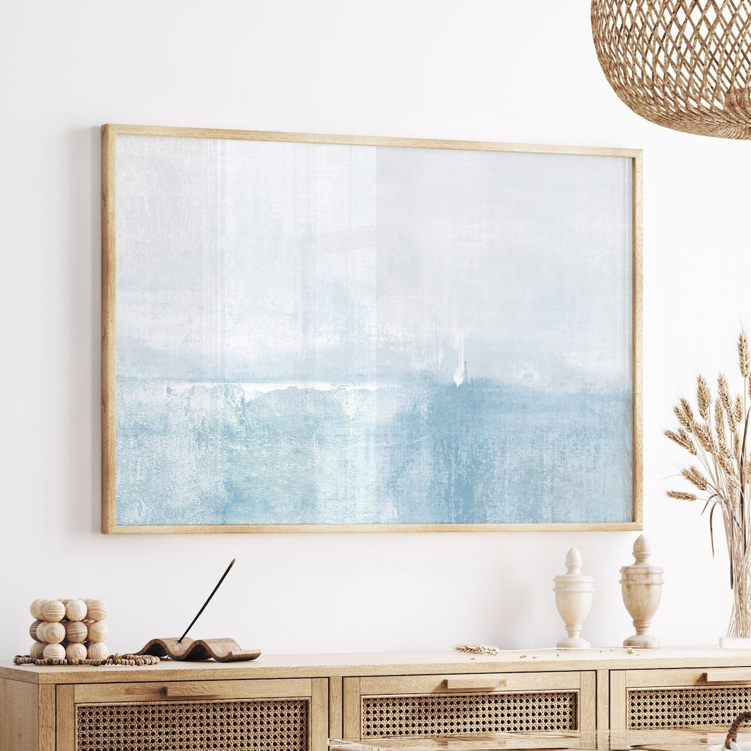 Minimal Blue Abstract Painting | Tranquil Artwork | Coastal Decor ...