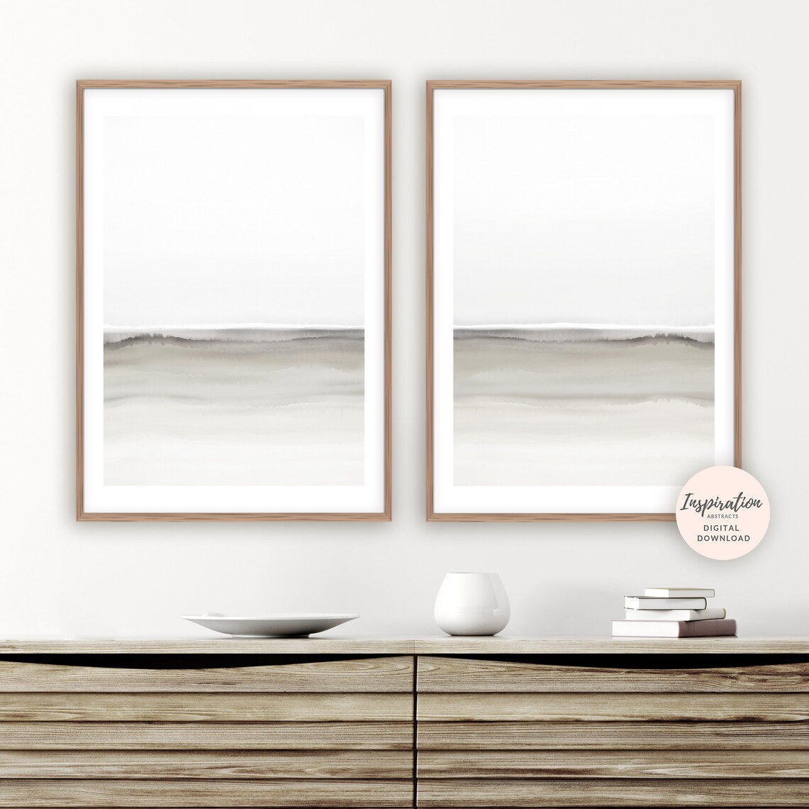 Calming Watercolour Paintings Set of 2 Prints Minimal - Etsy UK