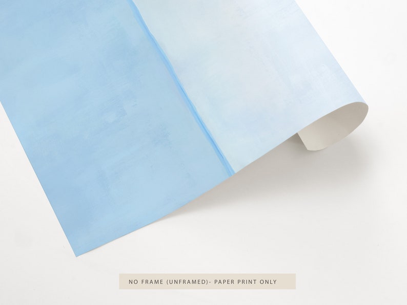 Pale Blue Contemporary Abstract Painting, Calming Coastal Wall Art ...