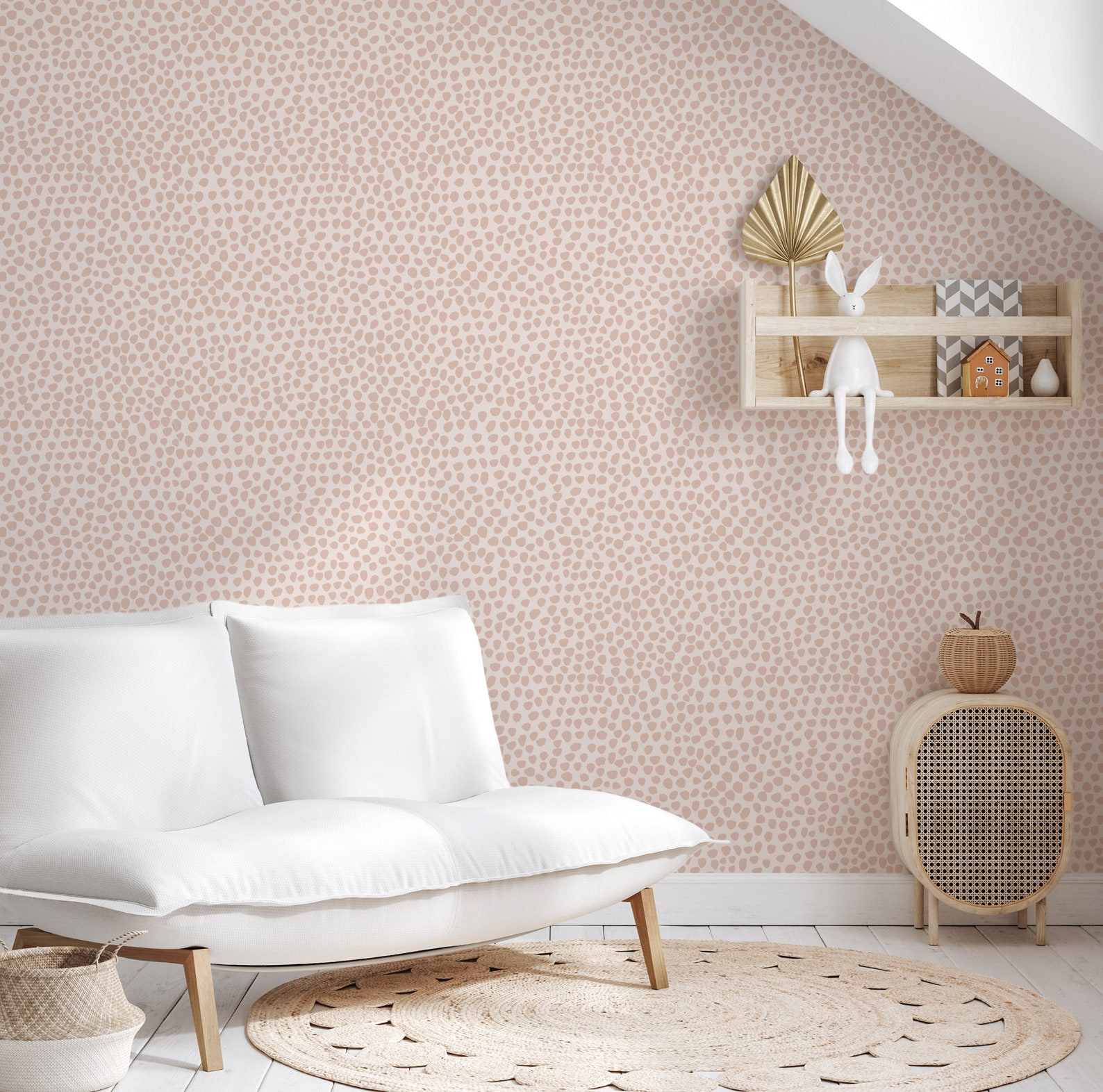 Pink Dots Hand Painted Wallpaper Spots Wallpaper Bedroom - Etsy UK