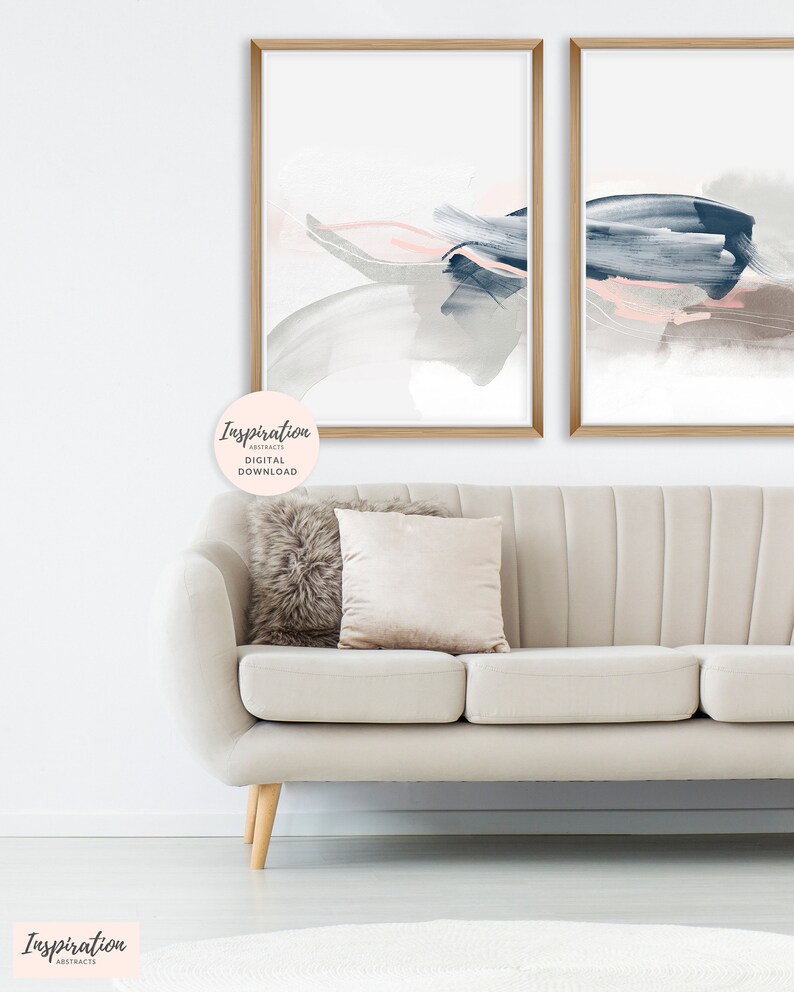Minimal Abstract Art, Set of 2 Art Prints, Large 24x36 Art Prints ...