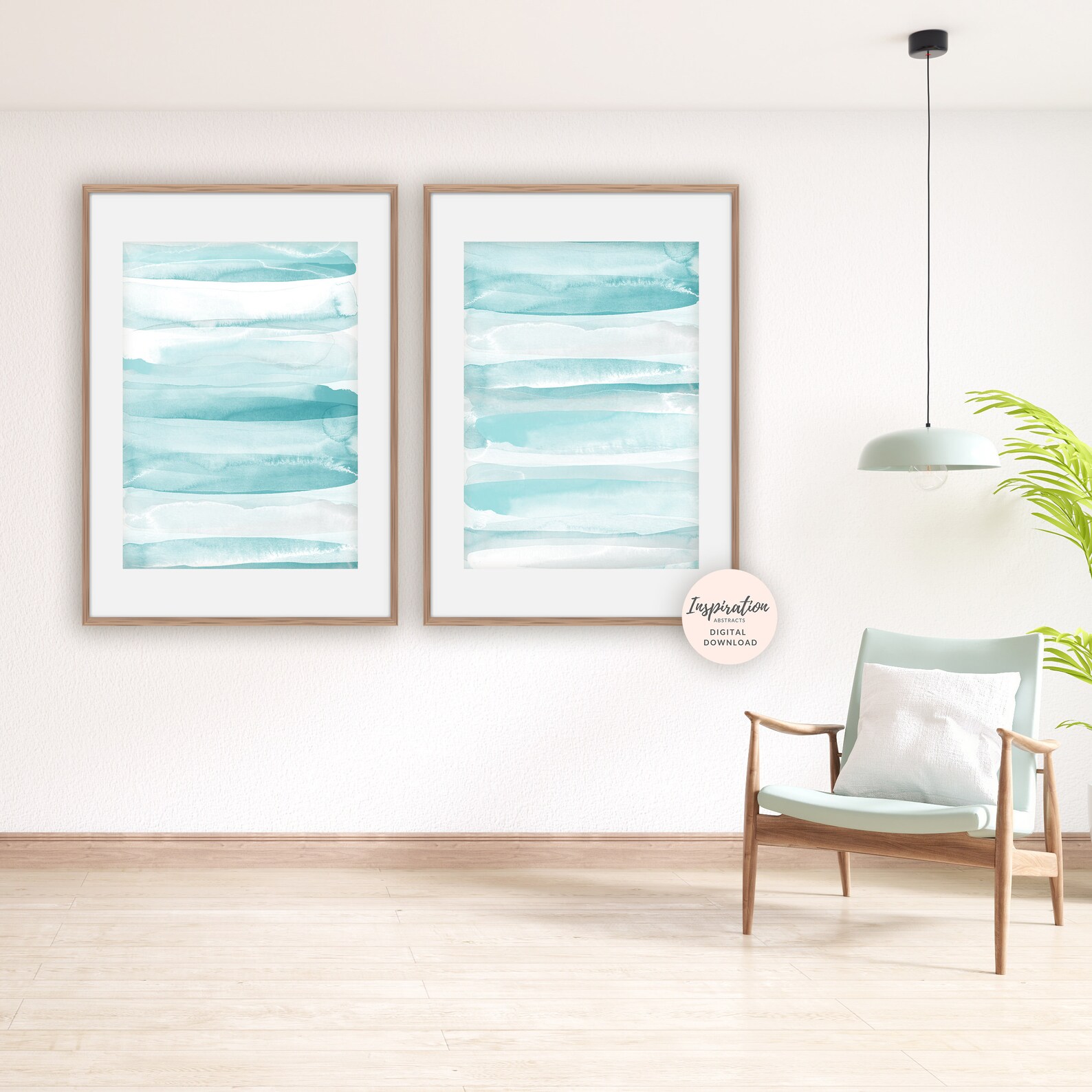 Aqua Wall Art Set of 2 Prints Calming Wall Art Beach House | Etsy