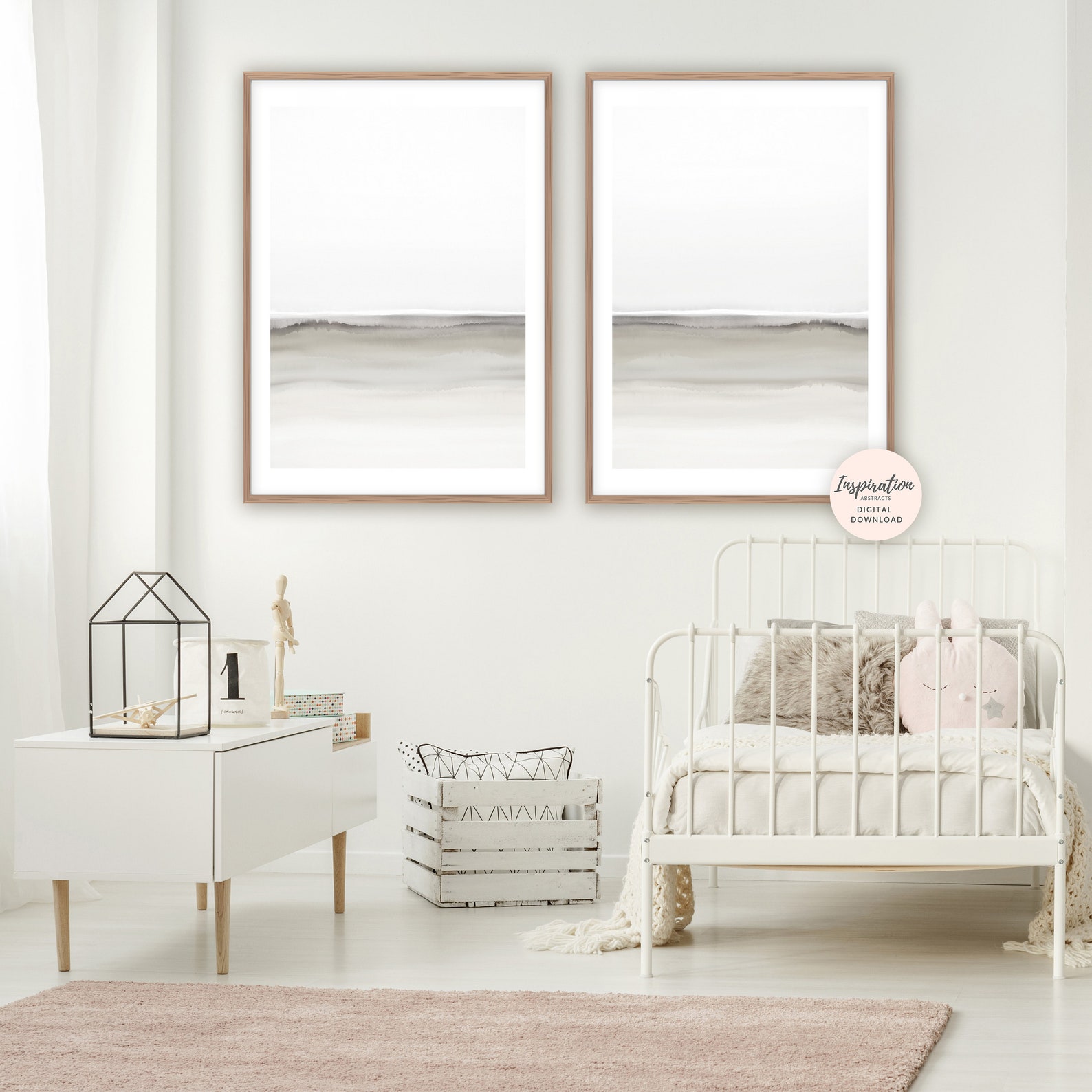 Calming Watercolour Paintings Set of 2 Prints Minimal - Etsy UK