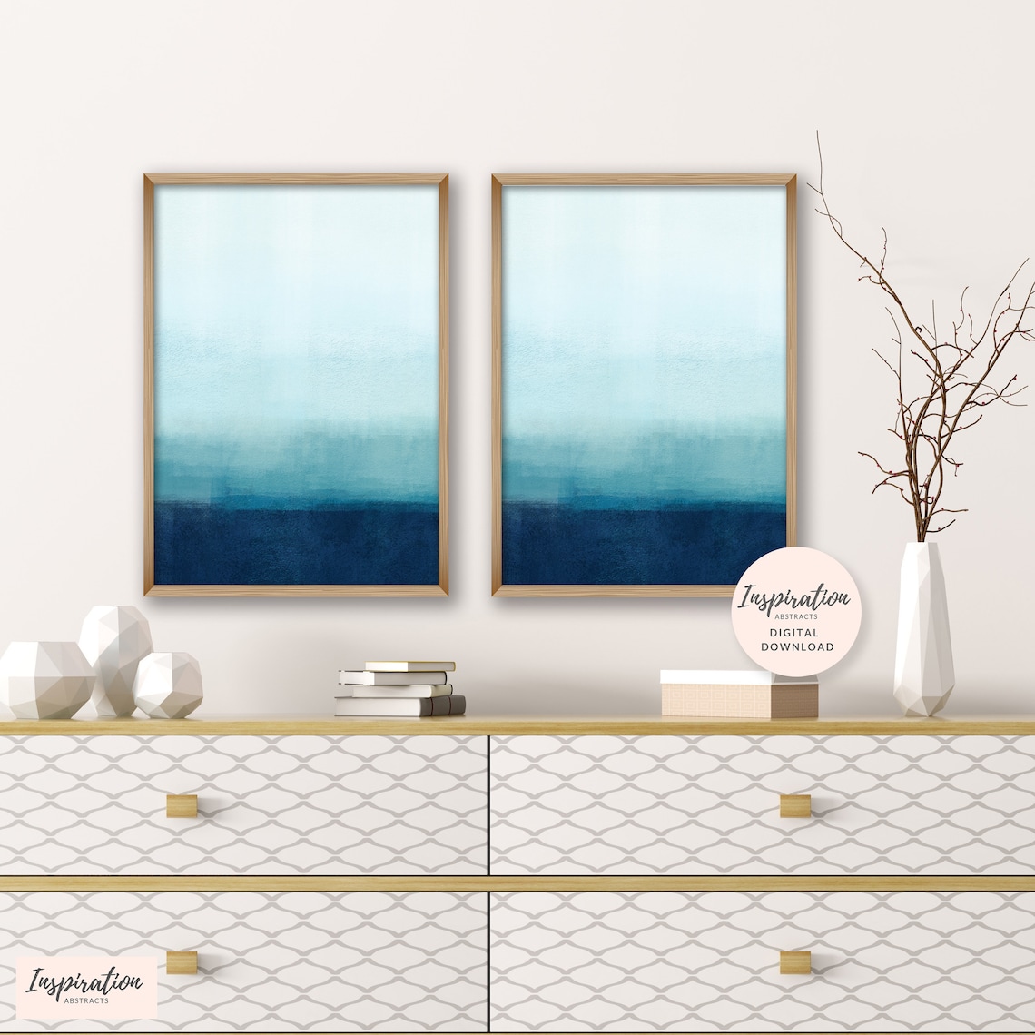 Printable Abstract Art Set of 2 Abstract Paintings Printable | Etsy