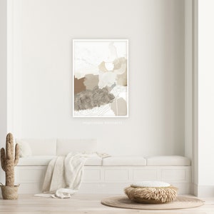 Neutral Tone Abstract Painting, Printable Wall Art, Mixed Media Art ...
