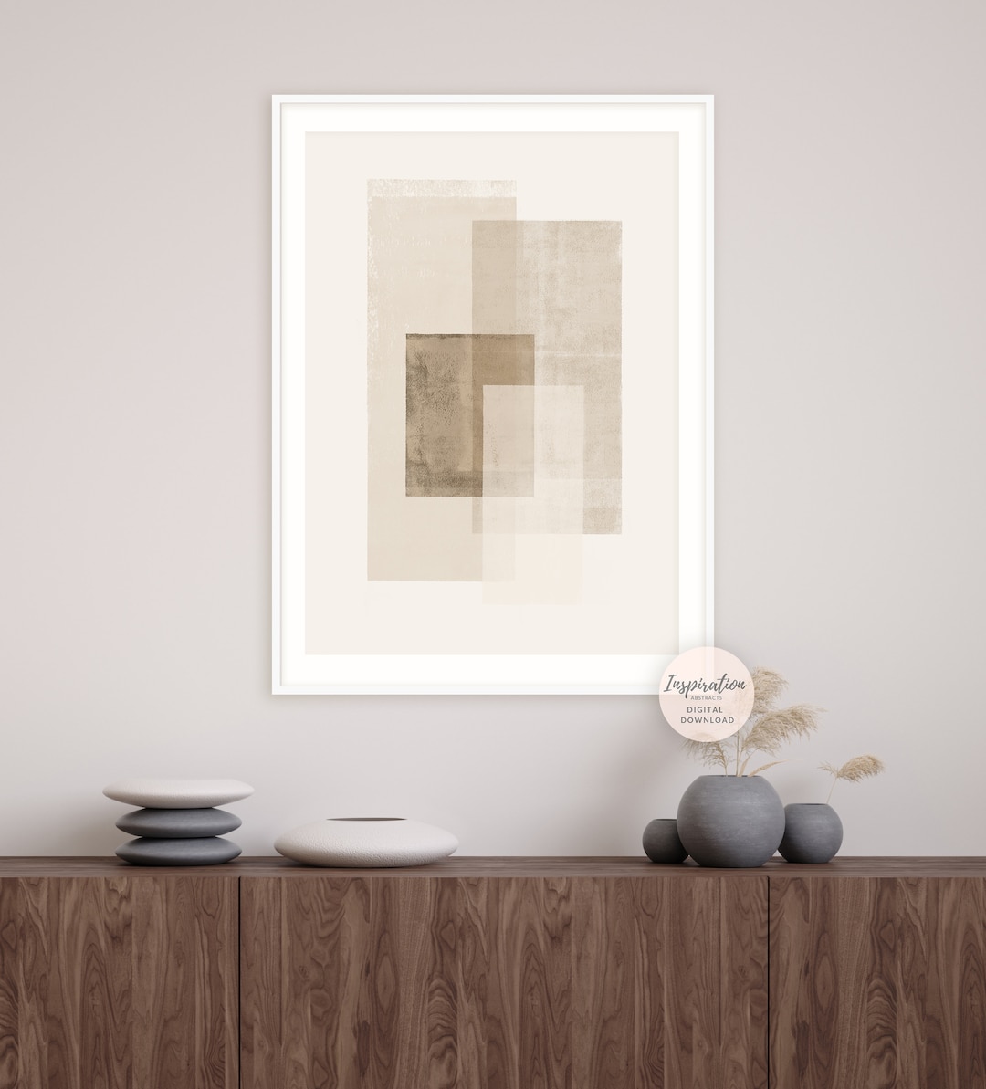 Large Minimal Wall Art, Neutral Tone Print, Printable Art, Abstract Art ...