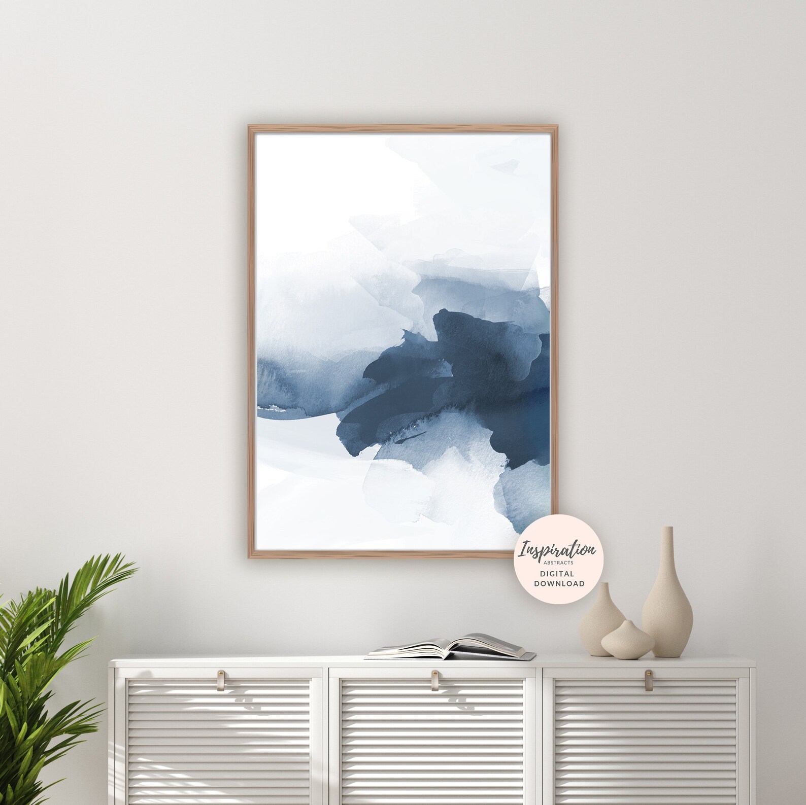 Navy Blue Watercolour Painting Abstract Art Minimalist Art - Etsy