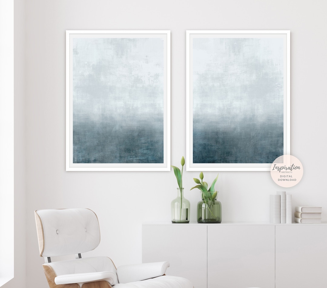 Set of Two Calming Abstract Paintings, Minimal Paintings, Printable Art ...
