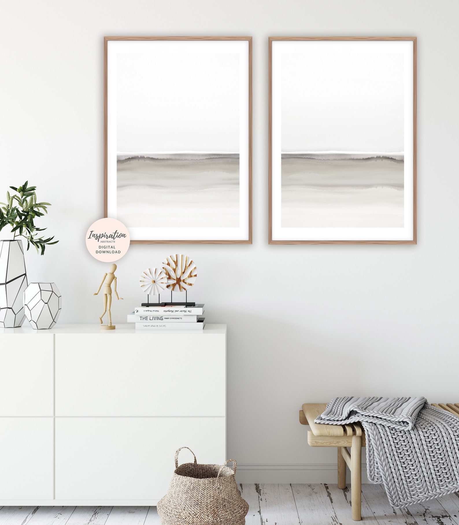 Calming Watercolour Paintings Set of 2 Prints Minimal - Etsy UK
