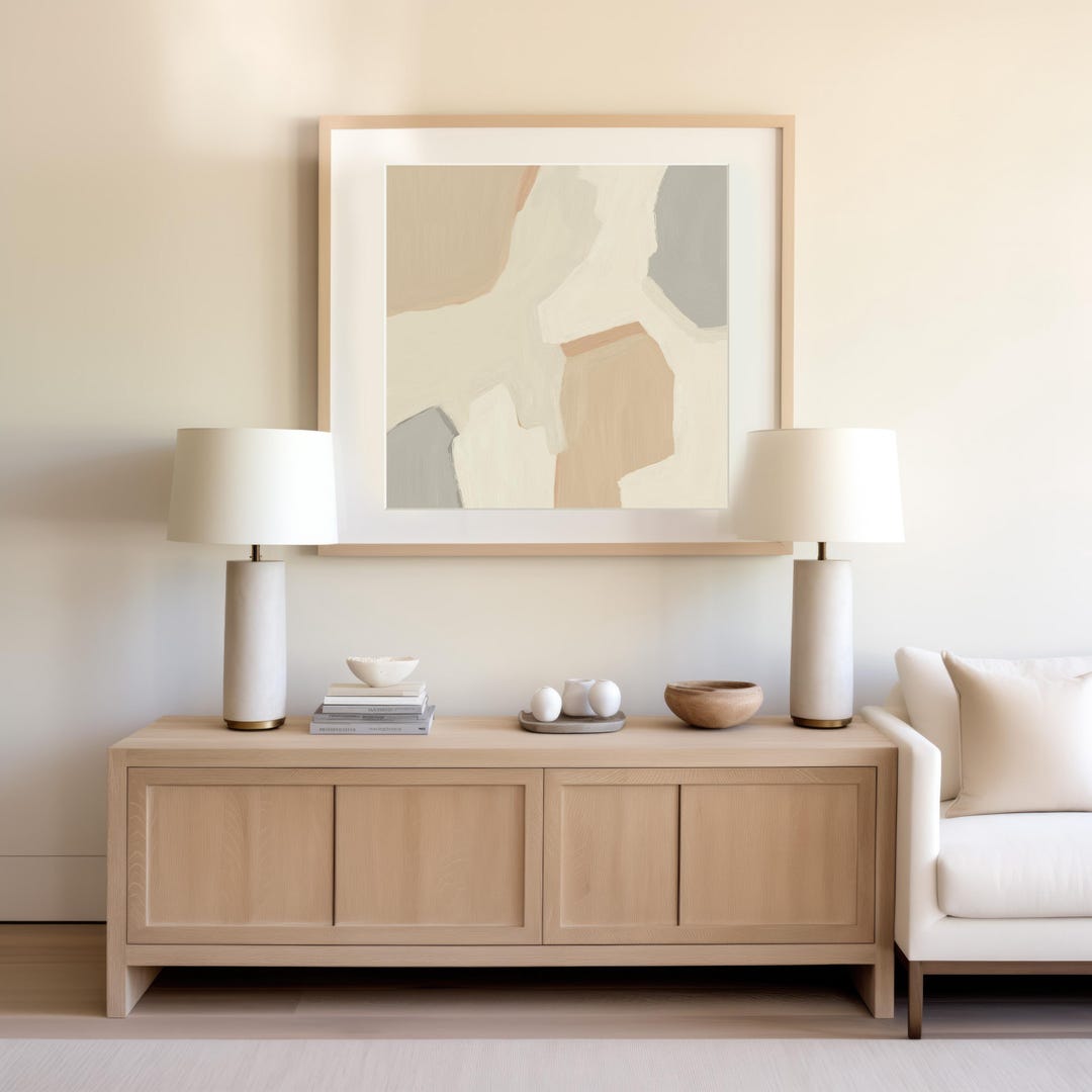 Large Printable Abstract Painting, Calm Neutral Wall Art, Minimalist ...