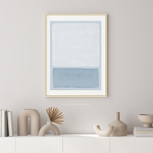 Calming Abstract Painting, Pale Blue Minimalist Art, Rothko-style ...