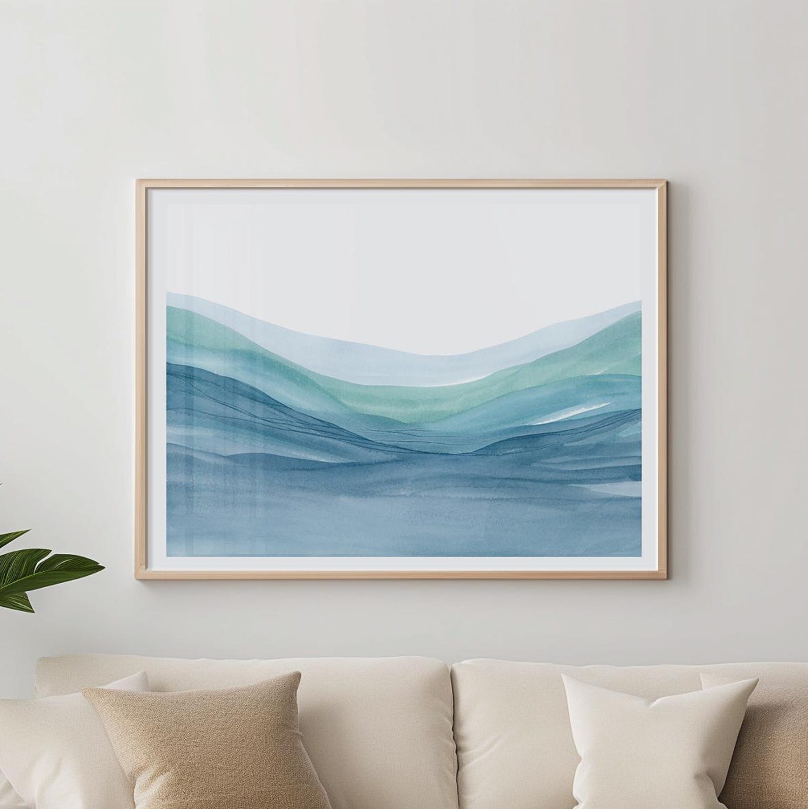 Calm Abstract Landscape Painting, Printable Watercolour Print, Minimal ...