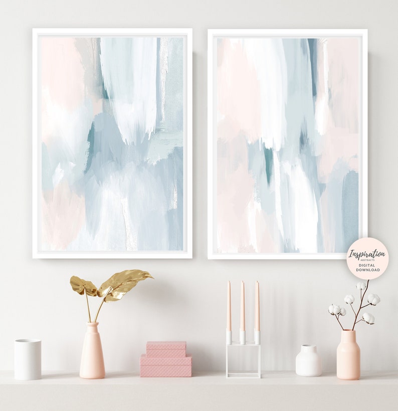 Set of Two Prints Printable Art Calming Wall Art Modern | Etsy
