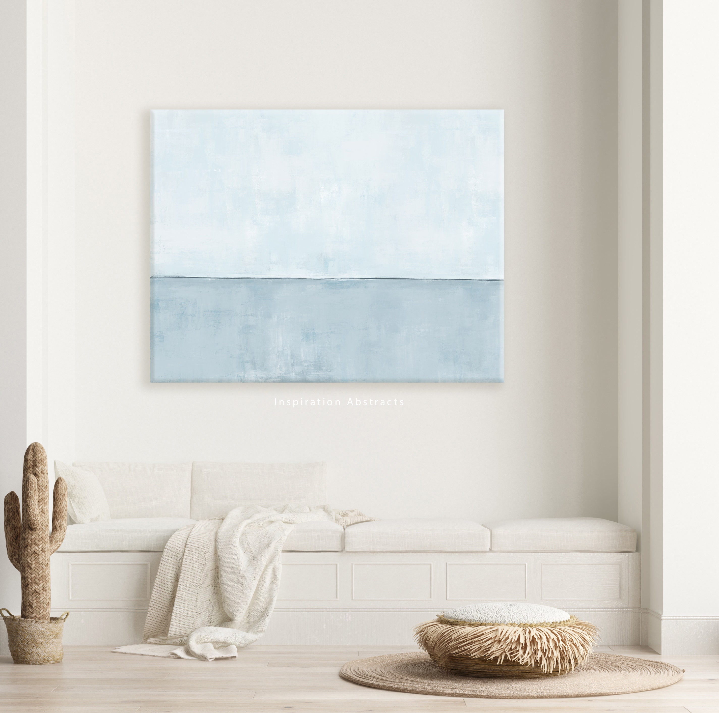 Minimal Blue Canvas Print Large Abstract Painting Canvas - Etsy UK