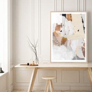 Large Abstract Painting, Neutral Abstract Art, Instant Download, Modern ...