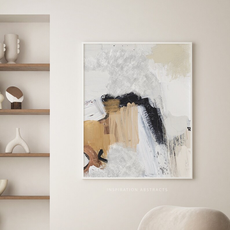 Large Abstract Art, Neutral Abstract Painting, Printable Art, Modern ...