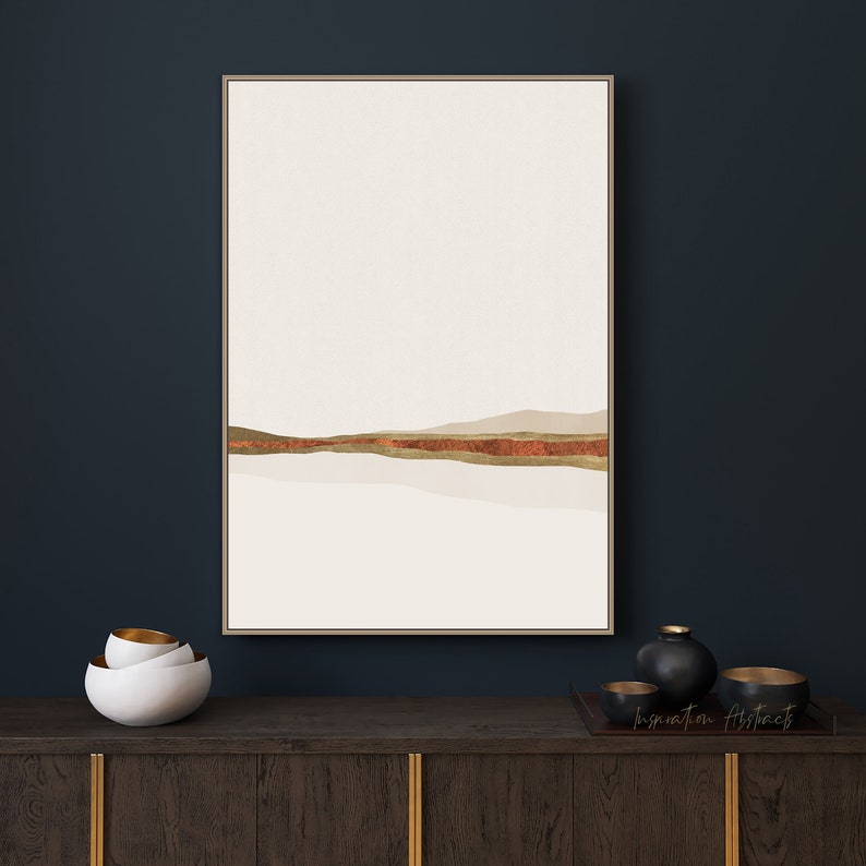 Set of 2 Minimal Landscape Paintings, Printable Art, Large Minimalist ...